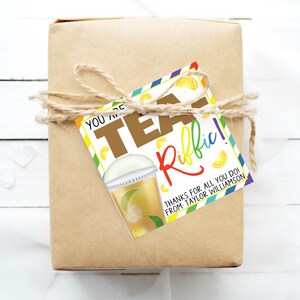 Iced Tea Gift Tag, Editable You Are Tea-riffic, Iced Tea Appreciation ...