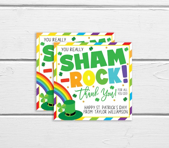 St. Patrick's Day Appreciation Gift Tag, You Really Sham-Rock, Grateful ...
