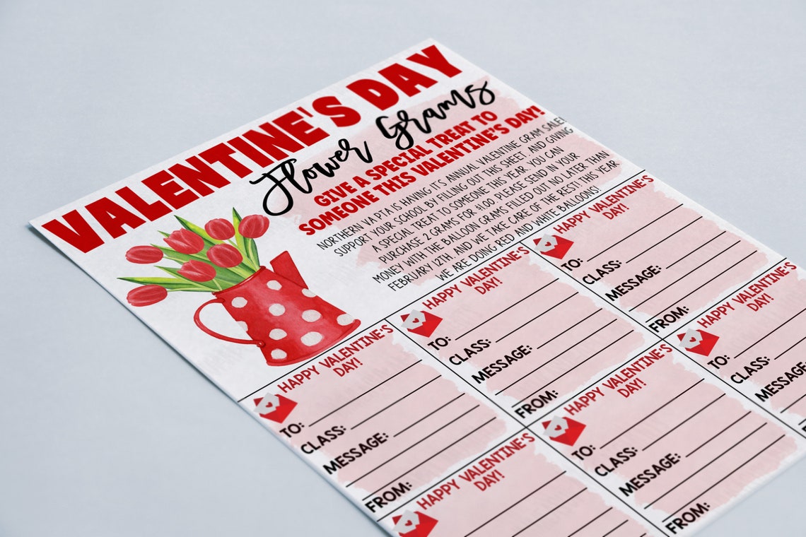 Valentine's Day Gram Flyer Editable Treat Gram - Etsy