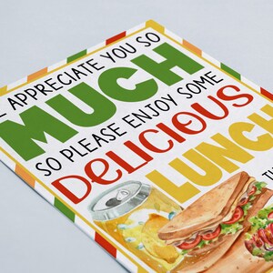 Lunch Thank You Sign, We Appreciate You so Much Enjoy Lunch, Staff ...