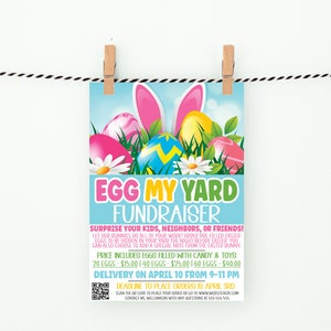Easter Egg My Yard Fundraiser Flyer, Editable Egg My Yard Activity ...