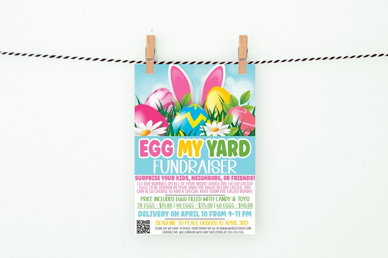Easter Egg My Yard Fundraiser Flyer, Editable Egg My Yard Activity ...