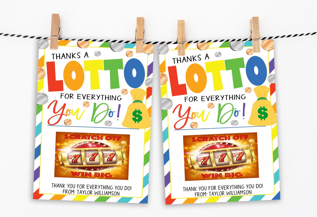 Lottery Gift Card Holder, Scratch off Ticket, Thanks A Lotto for All ...