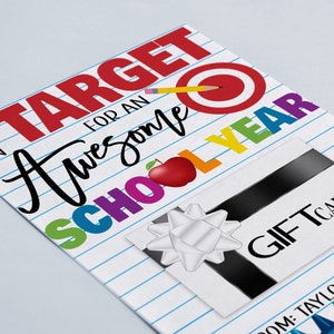 School Target Gift Card Holder, Editable Printable, on Target, Welcome ...