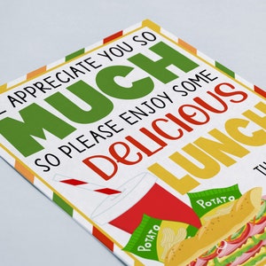 Lunch Thank You Sign, We Appreciate You so Much Enjoy Lunch, Staff ...