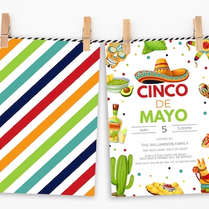 Cinco De Mayo Invitation, Mexican Let's Fiesta Party Invite, Mexican ...
