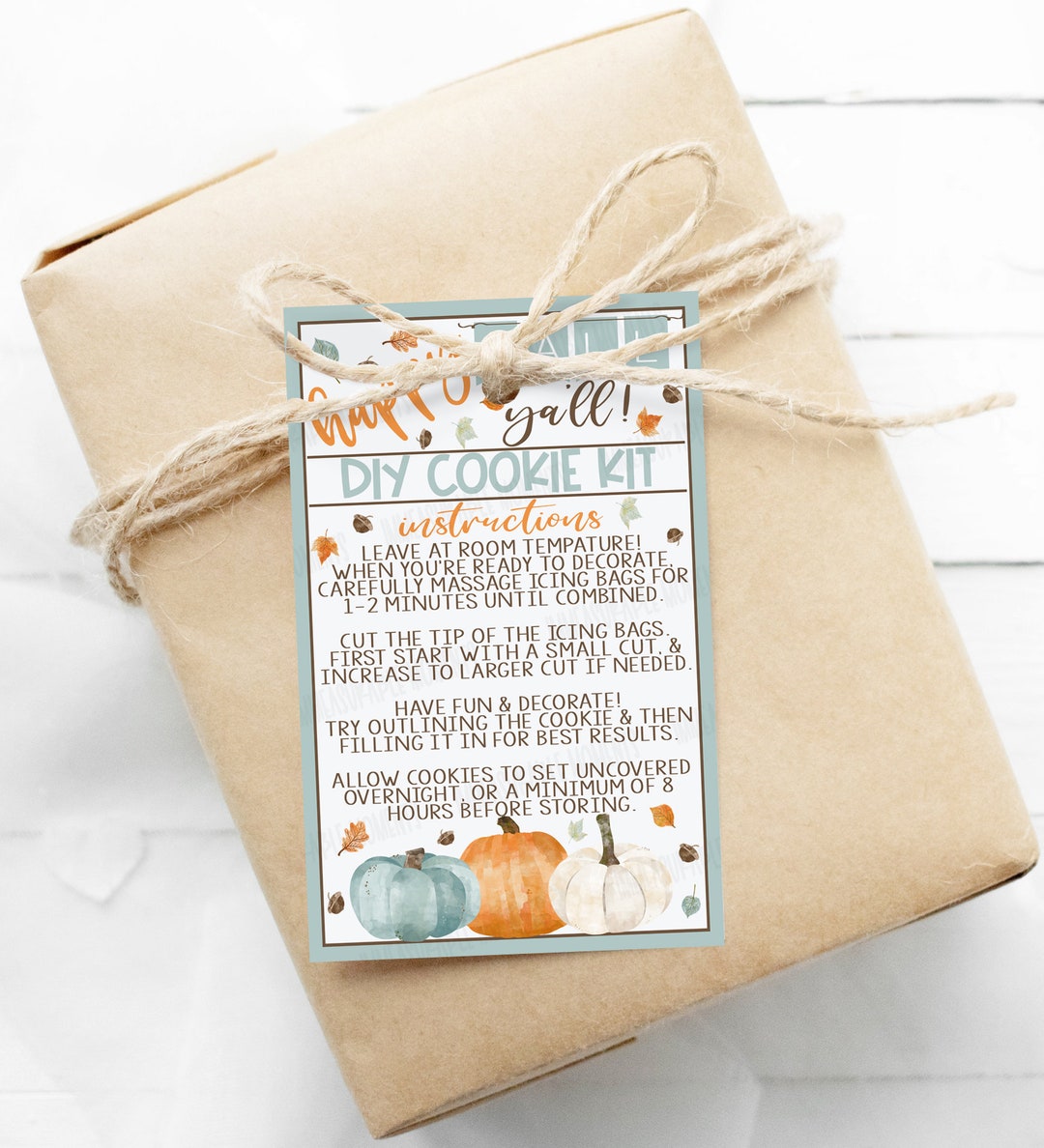Fall Cookie Tag/card, DIY Cookie Kit Card, Printable Cookie Kit ...
