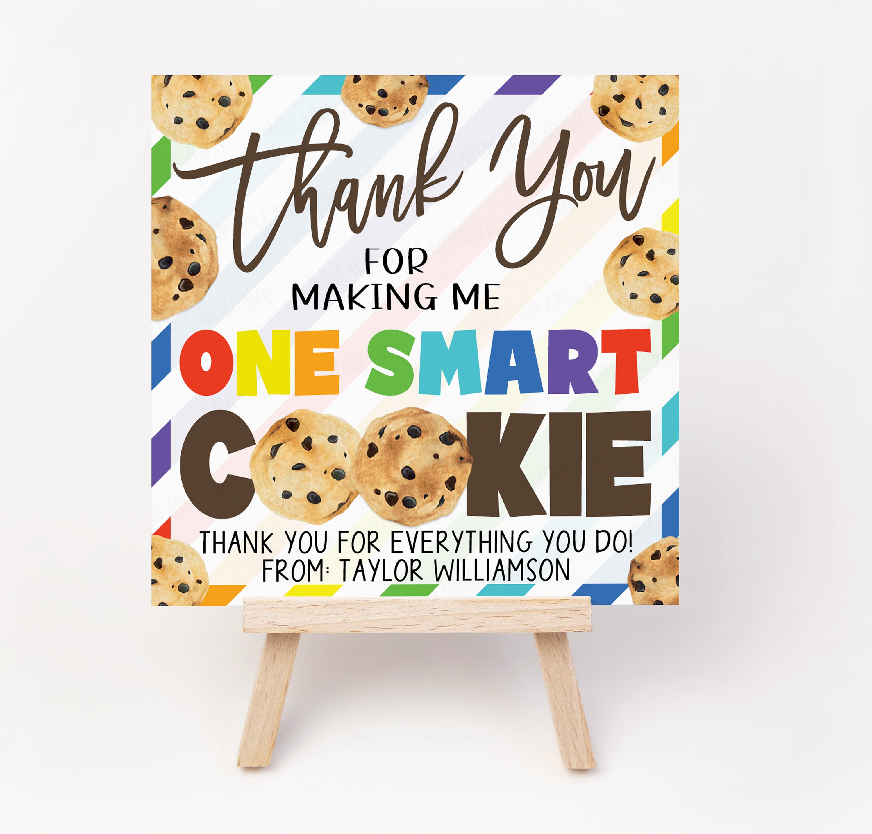 Cookie Thank You Gift Tags Thank You for Making Me One Smart - Etsy