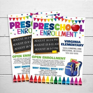 Preschool Enrollment Registration Flyer, Editable Printable Pre-k Open ...
