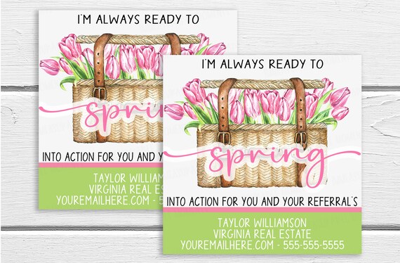 Spring Pop-by Gift Tags, Ready To Spring Into Action For Referrals ...