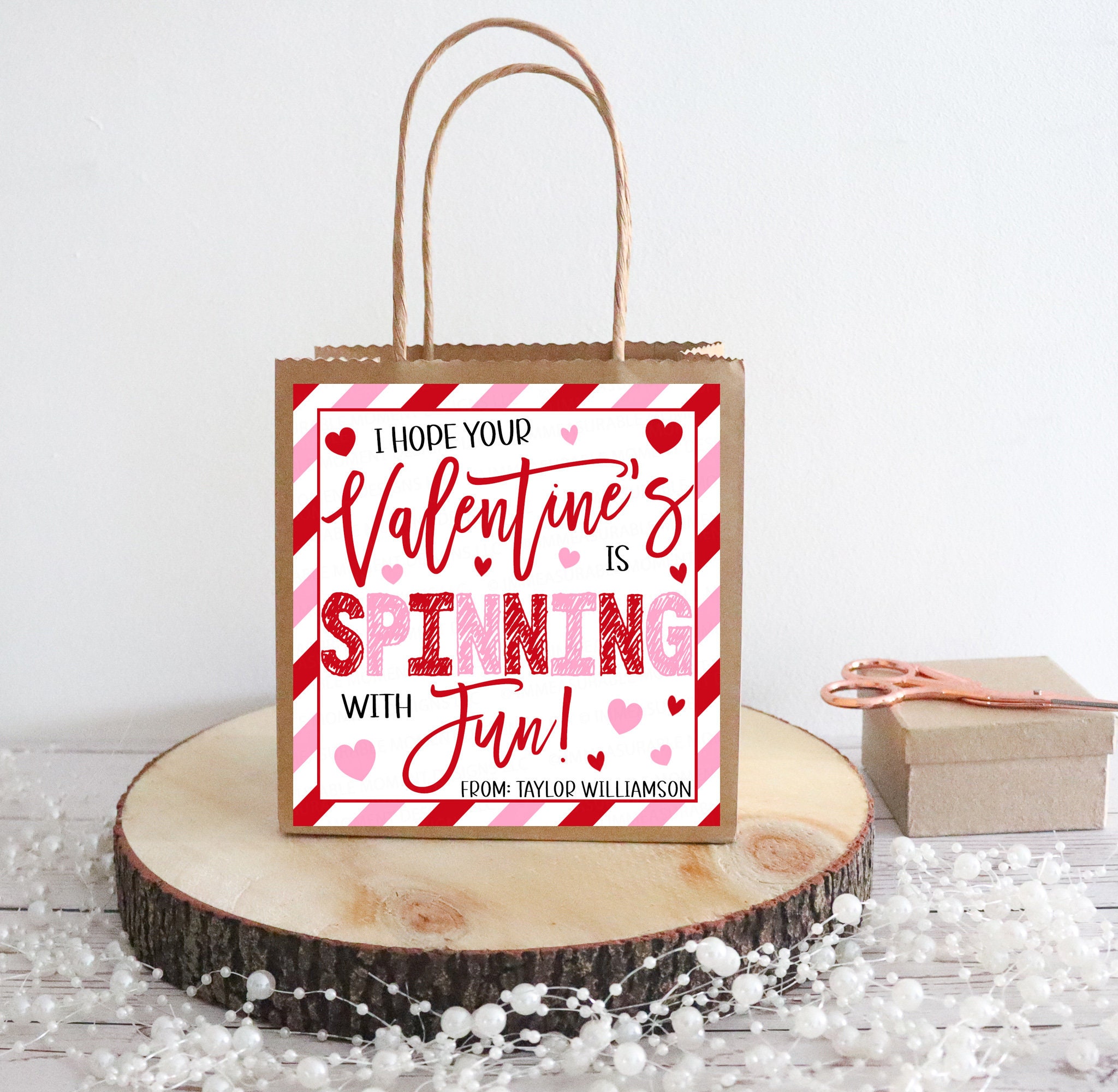 Valentine Fidget Gift Tags, Fidget Spinner Tag, Valentine's is Spinning ...