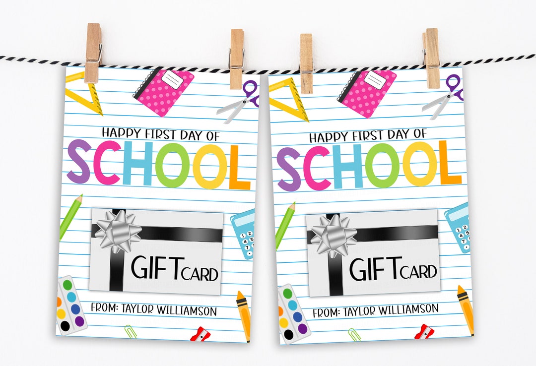 Back to School Gift Card Holder, Happy First Day of School, Welcome ...