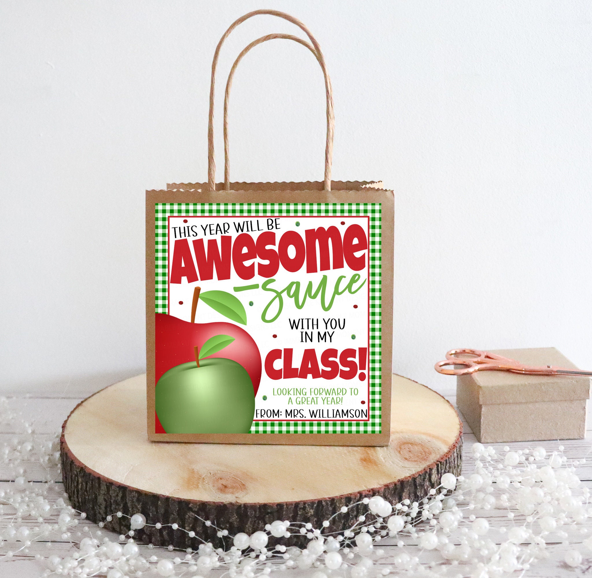 Back to School Applesauce Gift Tags, Squeeze Pouch Label, You're ...