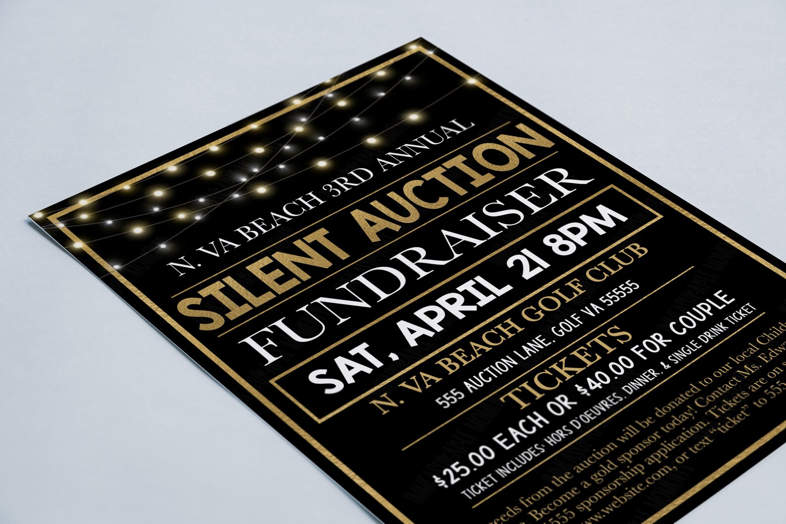 Silent Auction Flyer Fundraising Event Community Church - Etsy