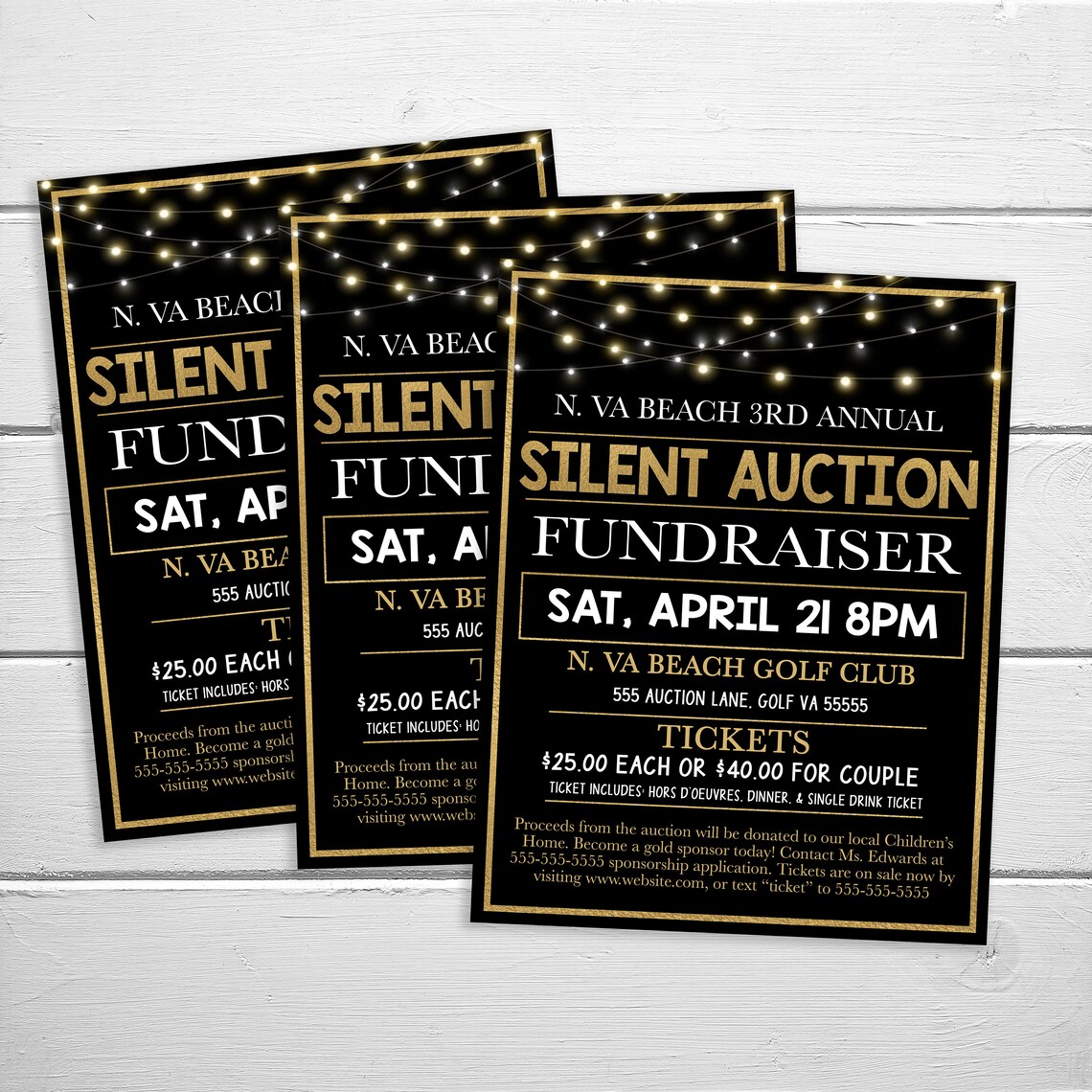 Editable Silent Auction Templates Fundraising Event Sheet - Etsy