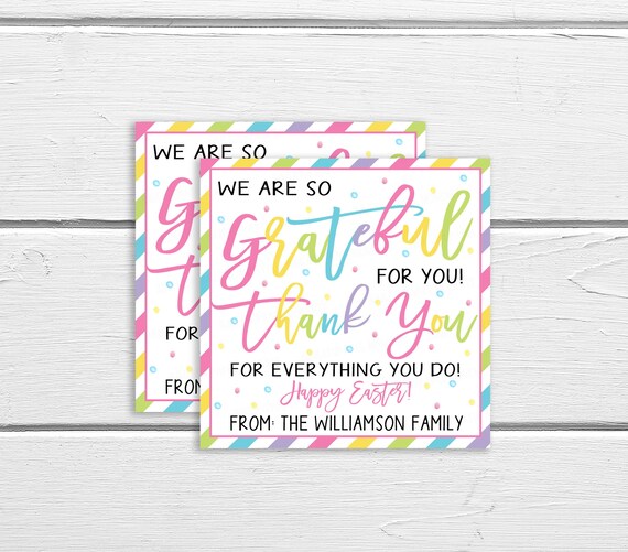 Easter Appreciation Gift Tag Grateful Thank You Employee | Etsy