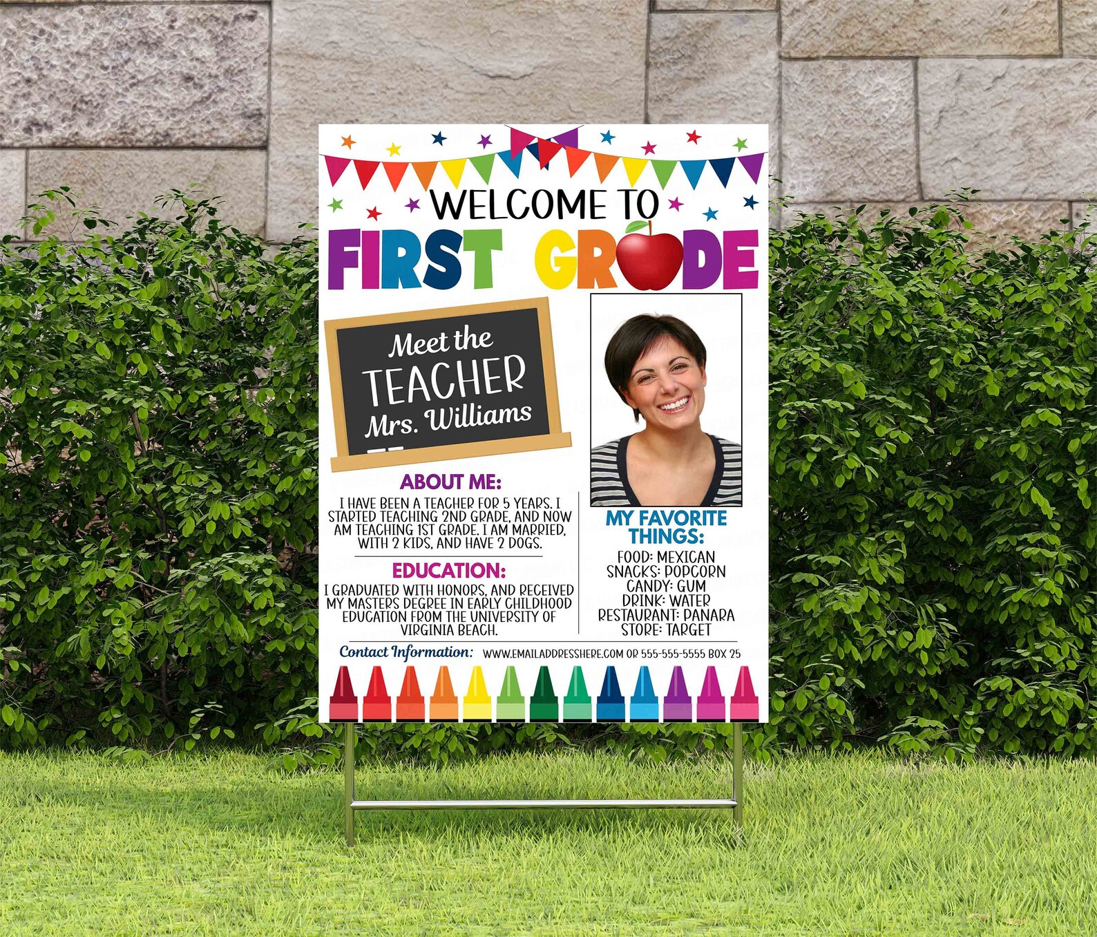 Meet the Teacher Editable Welcome to First Grade Teacher - Etsy