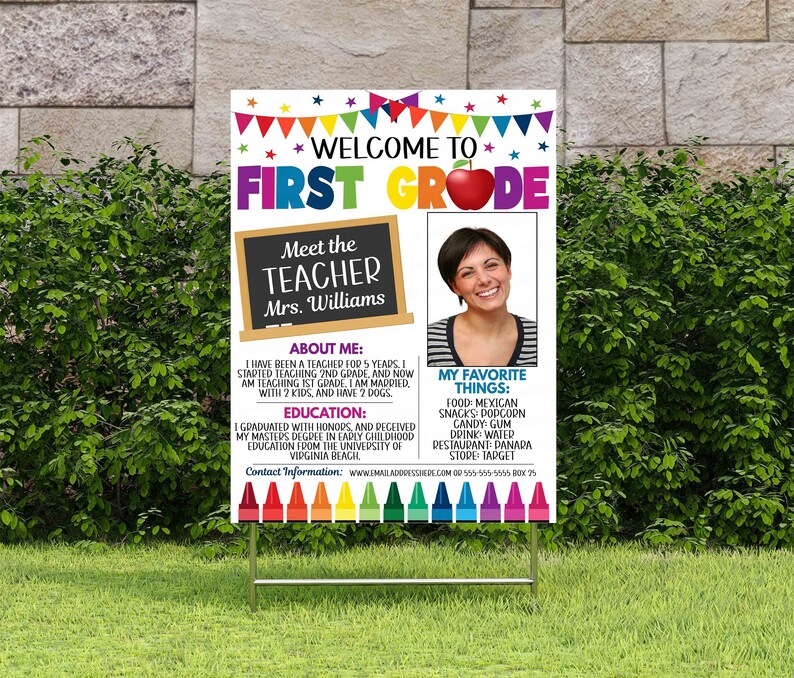 Meet the Teacher Editable Welcome to First Grade Teacher - Etsy