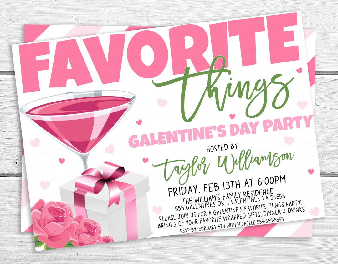 Valentine's Favorite Things Invitation, Galentine's Day Gift Exchange ...