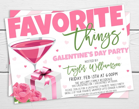 Valentine's Favorite Things Invitation, Galentine's Day Gift Exchange ...