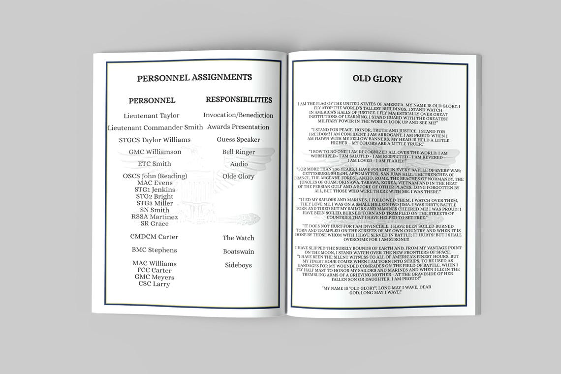 US Navy Captain Retirement Program, O6 Officer Retirement Ceremony ...