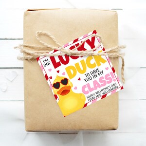 Valentine's Day Rubber Duck Gift Tag, Lucky Duck, Printable Gift for ...