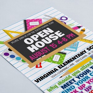 School Open House Flyer, Editable Back to School Invite, Meet the ...