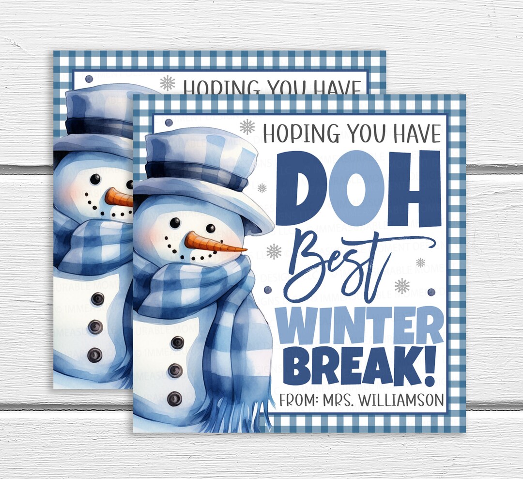 Christmas Play Dough Gift Tags, Winter Play Doh Favor Tag, Holiday ...