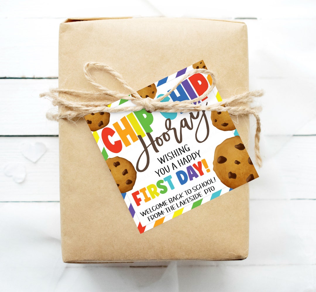 Cookie Back to School Gift Tags, Chip Chip Hooray First Day, Gift for ...