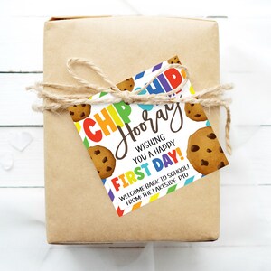 Cookie Back to School Gift Tags, Chip Chip Hooray First Day, Gift for ...