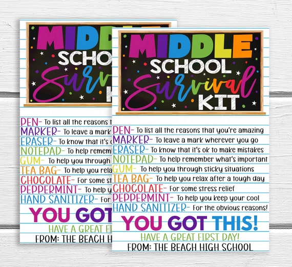 Middle School Survival Kit From Teacher at Scott Mcrae blog