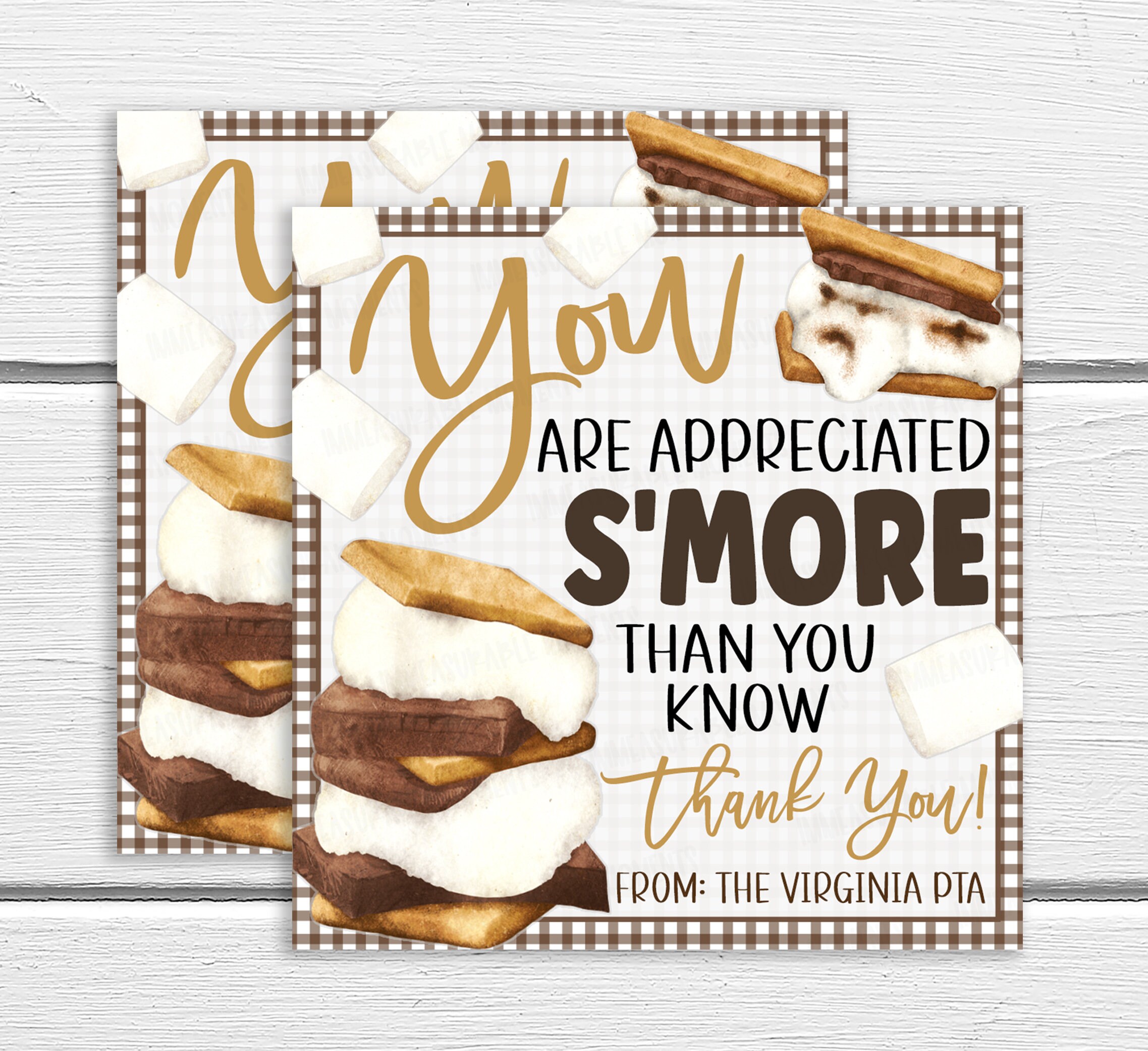 S'more Appreciation Gift Tag, You Are Appreciated S'more Than You Know ...