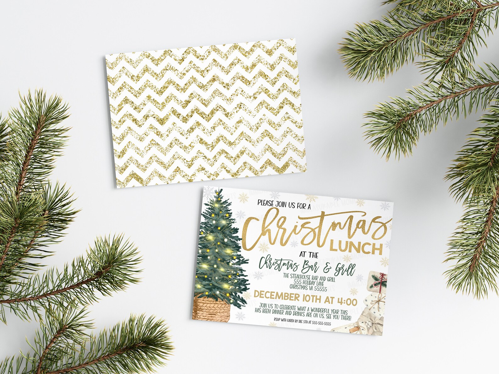 Christmas Lunch Invitation Card Employee Business Work Fall - Etsy