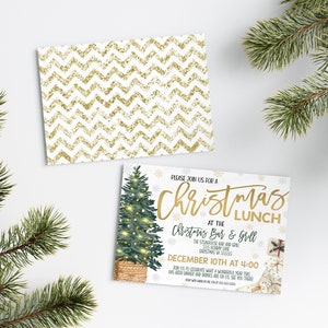 Christmas Lunch Invitation Card, Employee Business Work Fall Christmas ...