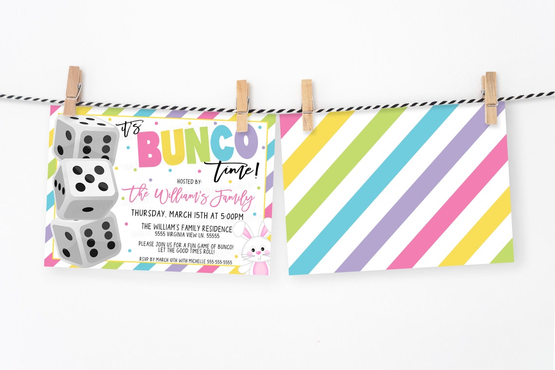 Easter Bunco Night Invitation Flyer Editable Spring Bunco - Etsy