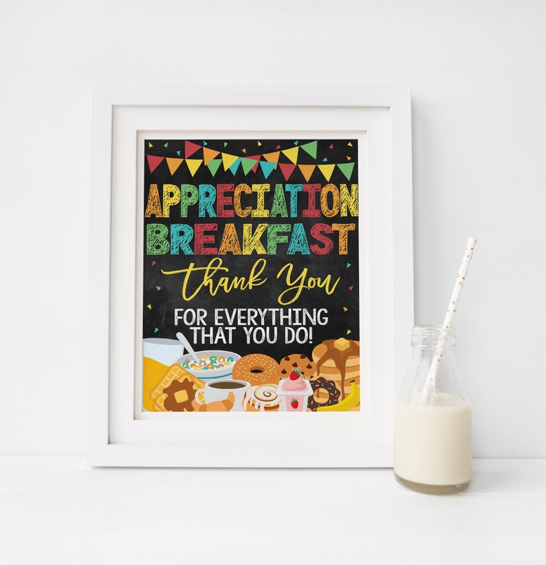 Breakfast Appreciation Sign, Thank You for Everything, Staff Employee ...