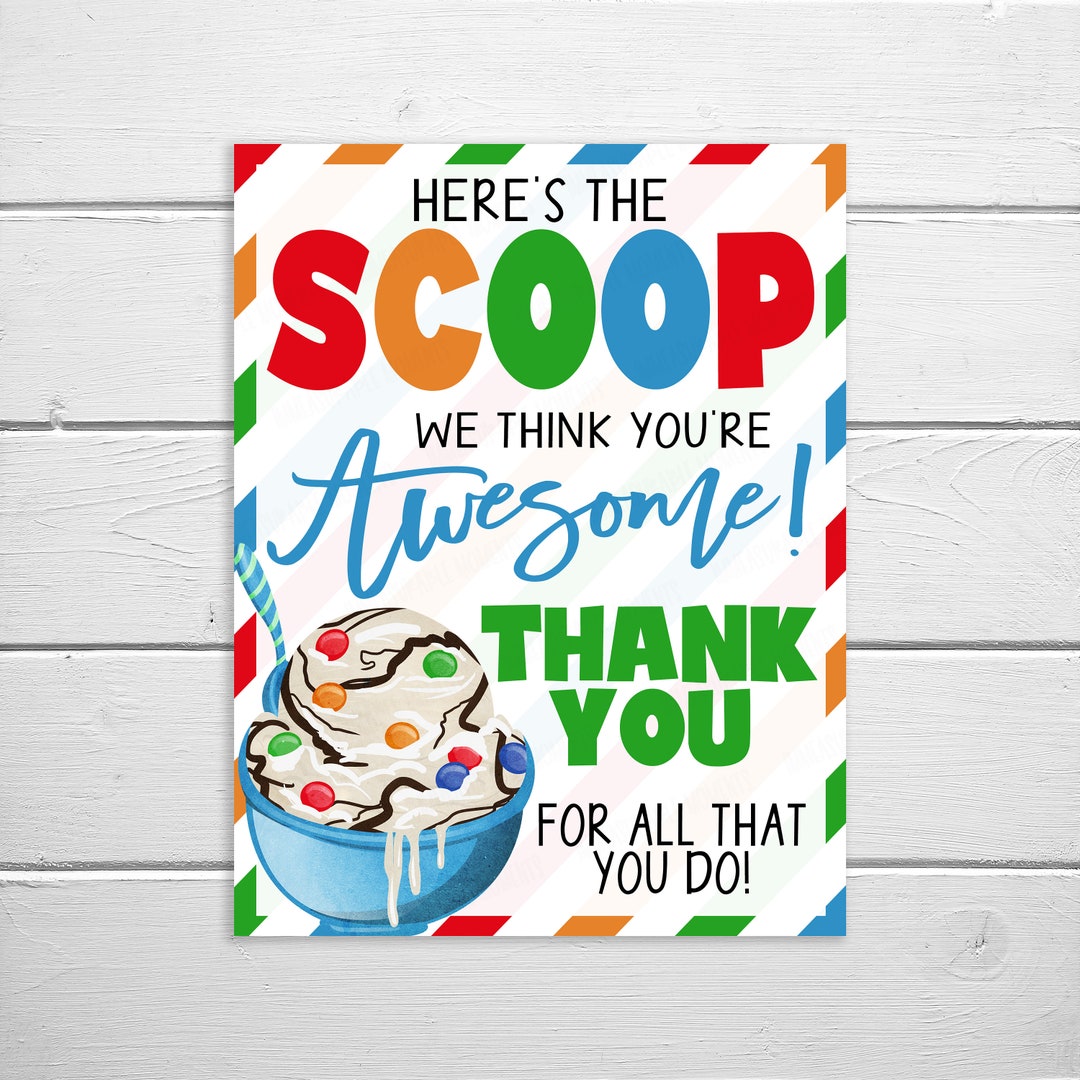 Ice Cream Sign, Here's the Scoop We Think You're Awesome, School PTA ...