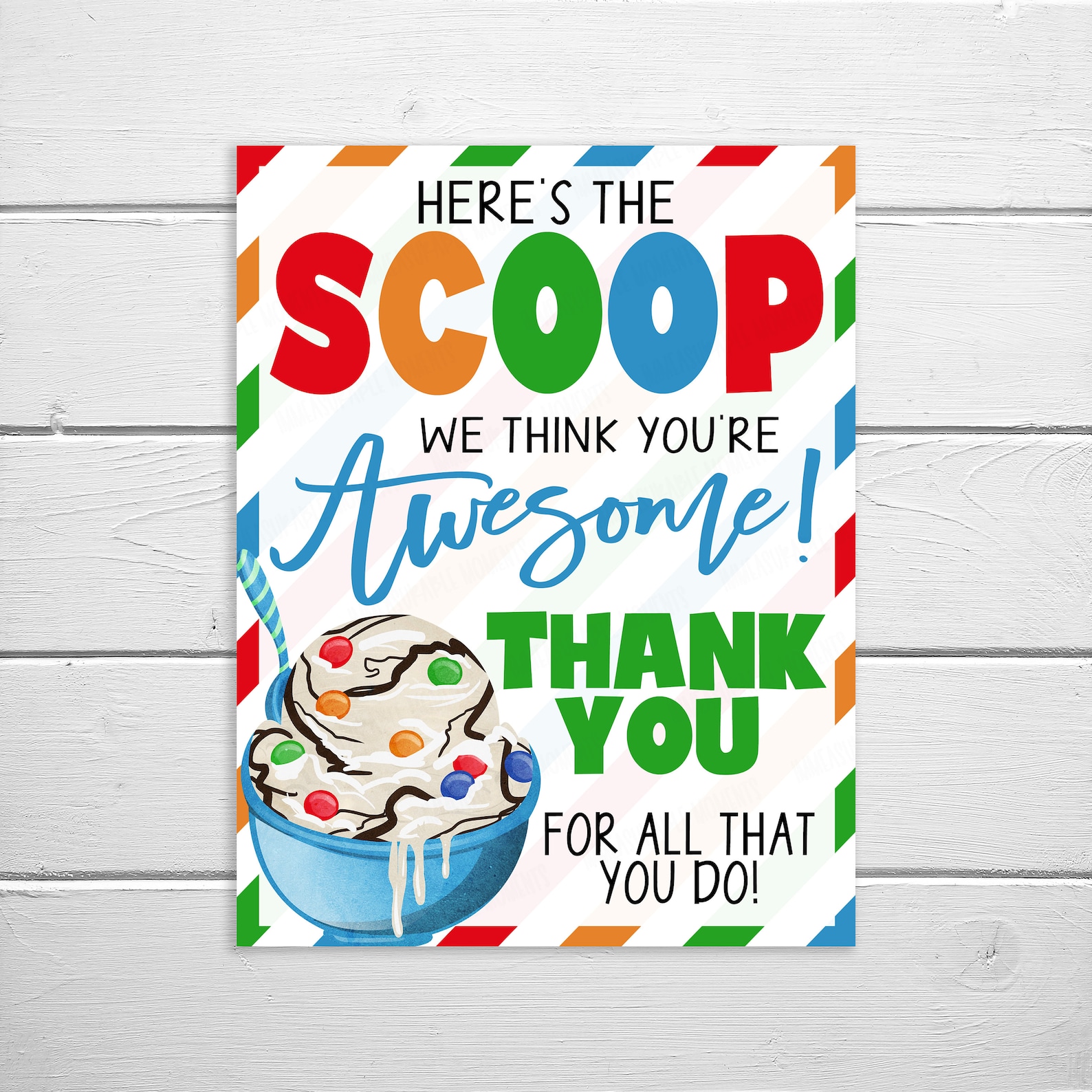Ice Cream Sign, Here's the Scoop We Think You're Awesome, School PTA ...