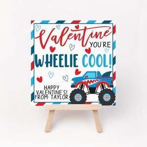 Valentine Monster Truck Gift Tags, Editable Truck Tag, Valentine You're ...
