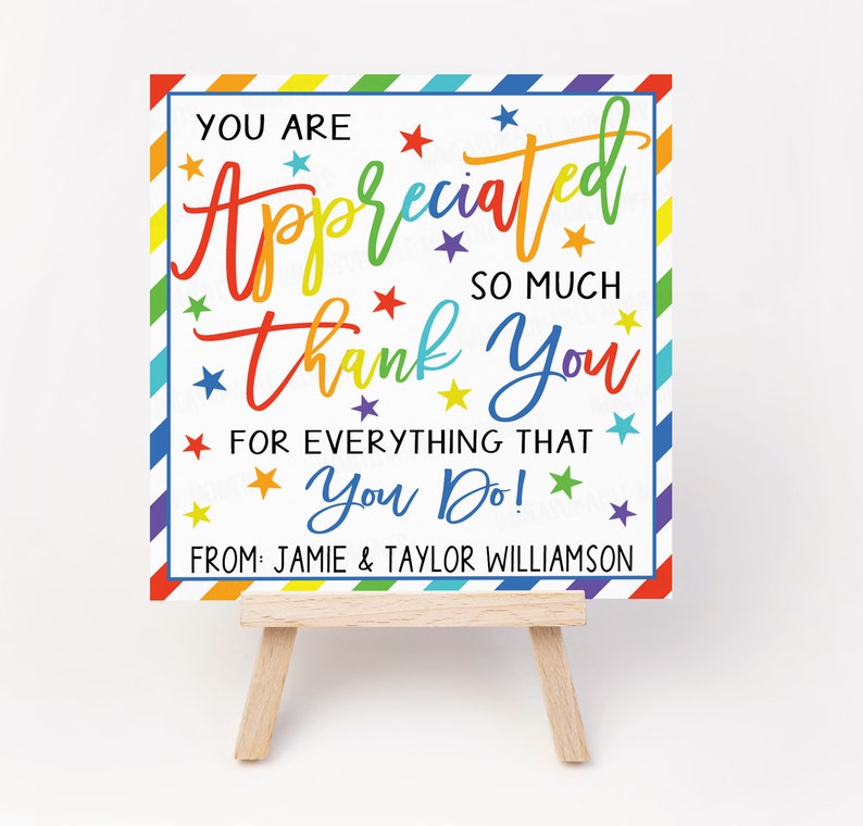 Appreciation Gift Tag, Thank You Gift, Employee Teacher Nurse Office ...
