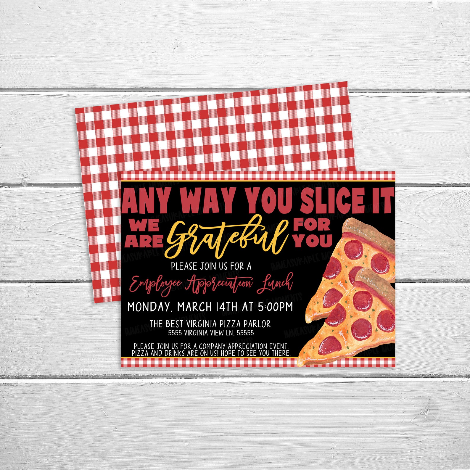 Pizza Appreciation Party Invitation Editable Staff Employee - Etsy