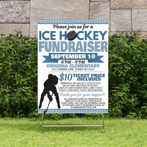 Ice Hockey Fundraiser Flyer, Editable Printable, School Church Benefit ...