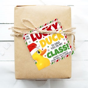 Christmas Rubber Duck Gift Tags, Lucky Duck to Have You in My Class ...