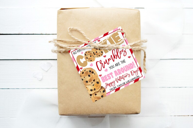 Valentine Cookie Gift Tags, Editable Appreciation Cookie Crumbles ...
