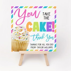 Cupcake Gift Tag, You Take the Cake, School Teacher Staff Employee ...