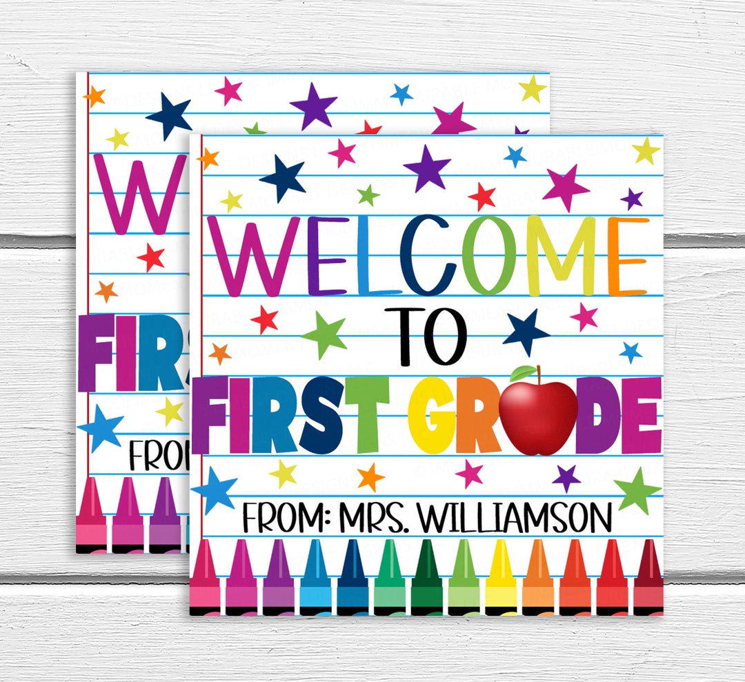 Welcome to First Grade Gift Tag, New School Year 1st Grade Student Gift ...