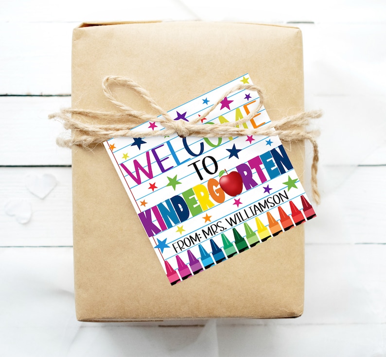 Welcome to Kindergarten Gift Tag, New School Year Student Gift, Kinder ...