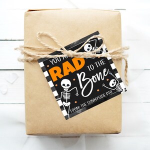 Halloween Appreciation Gift Tags, Rad to the Bone, Pretzel Bones ...