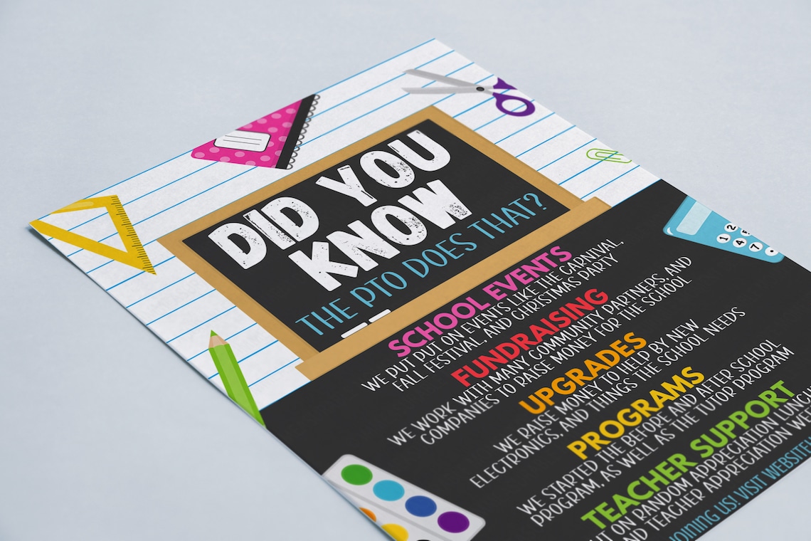 PTO PTA Flyer, Editable Printable Informational Form, Did You Know the ...