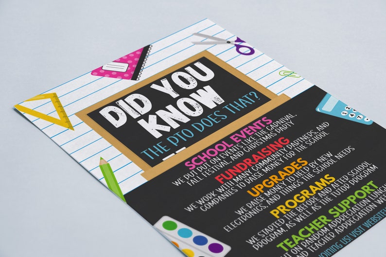 PTO PTA Flyer, Editable Printable Informational Form, Did You Know the ...